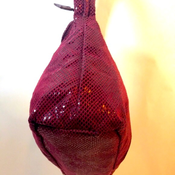 Kate Landry | Bags | Nwot Kate Landry Wine Snakeskin Suede Leather ...